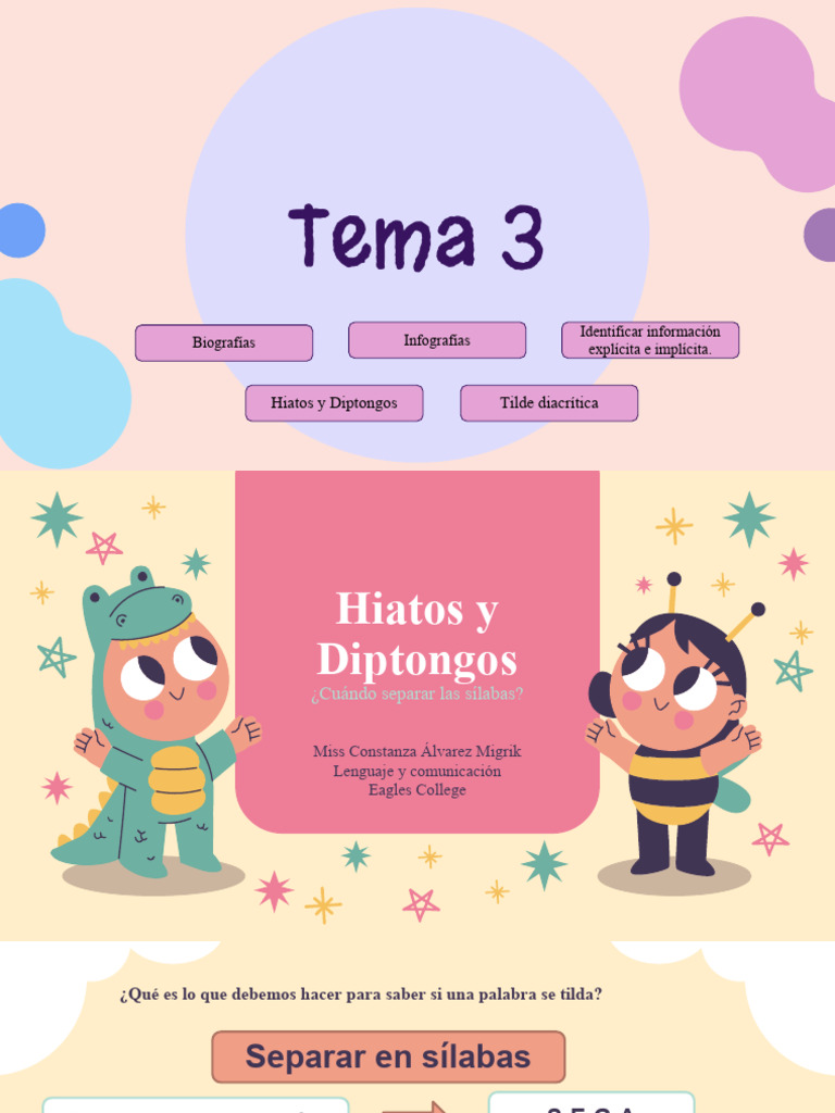 Hiatos y Diptongos | PDF | Sílaba | Fonética