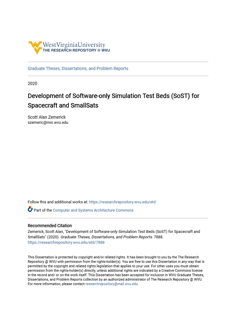 Development of Software-Only Simulation Test Beds (SoST) For Spa | PDF ...