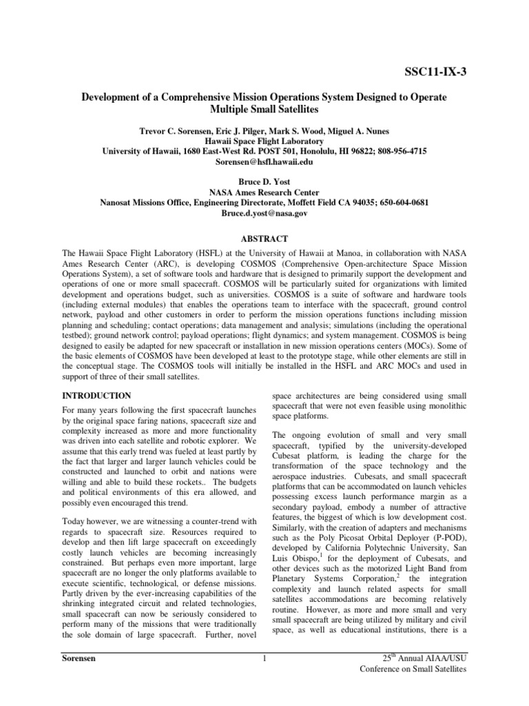 Development of A Comprehensive Mission Operations System Designed | PDF ...