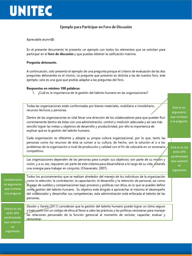 Ejemplo Foro de Discusión | PDF | Gestión del talento | Gestión de ...