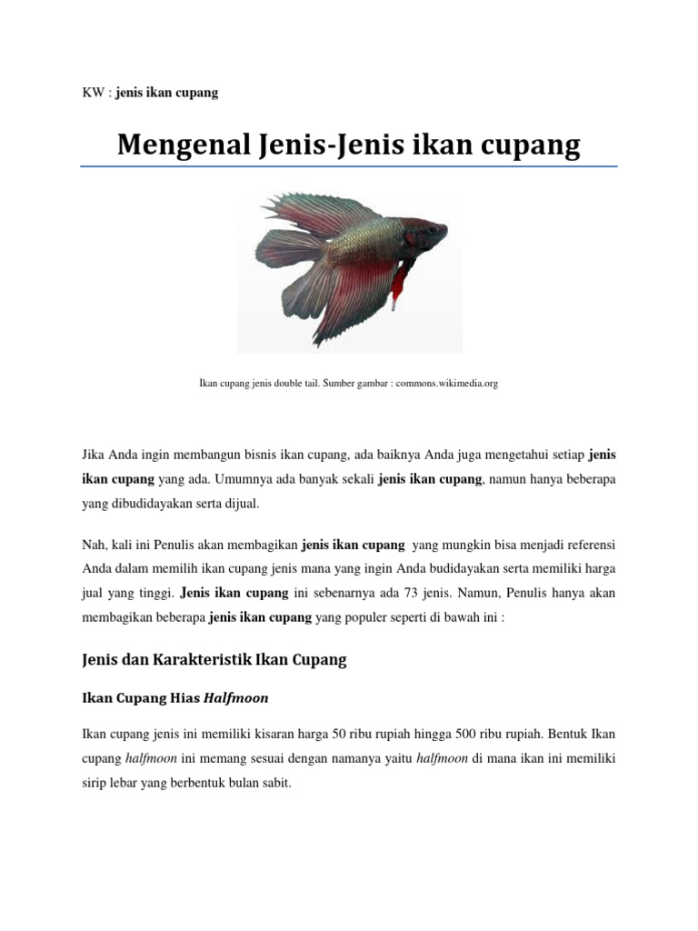 Contoh Artikel Ikan | PDF