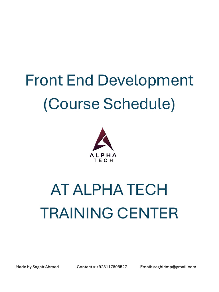 Front End Development Schedule - 3 | PDF | Html Element | Html