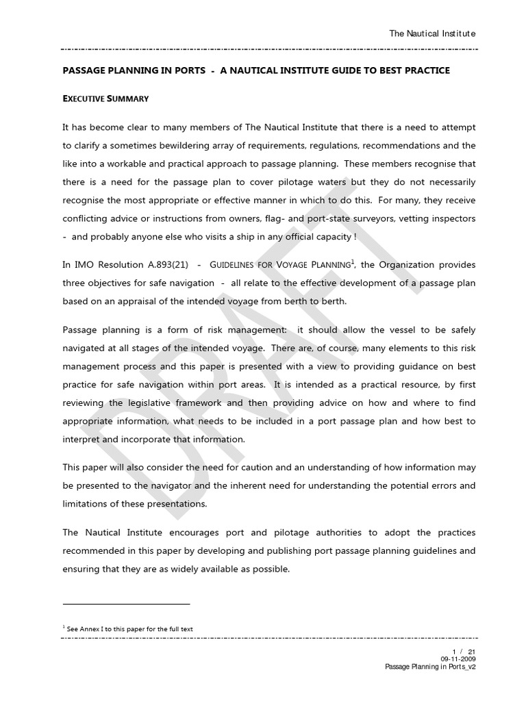 Port Passage Planning Guide | PDF | Navigator | Maritime Pilot