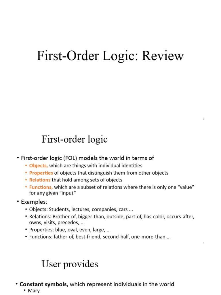 18 Propositional Logic First Order Logic 27-02-2024 | PDF | Interpretation (Logic) | Axiom
