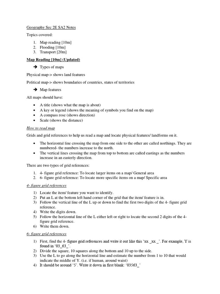 Sec 2 Geography: Map Skills & Flooding | PDF | Air Pollution | Pollution