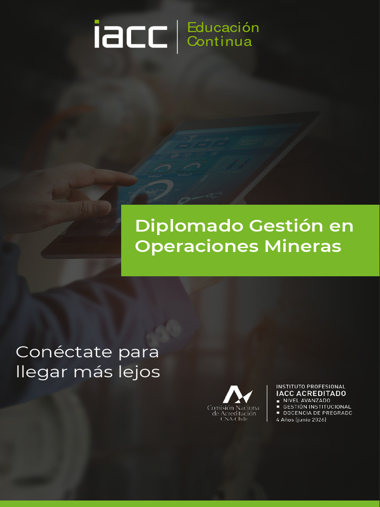 Diplomado Gestion en Operaciones Mineras Iacc | PDF | Minería | Evaluación