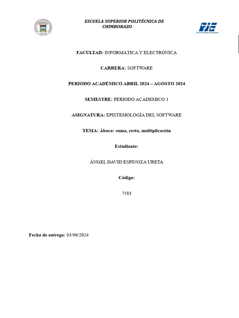 Ábaco Suma-Resta-Multiplicación | PDF