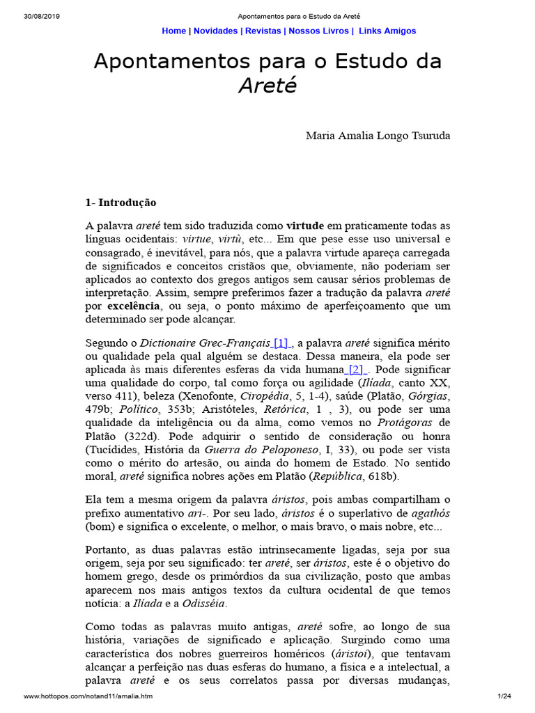 Areté: Virtude e Excelência Grega | PDF | Ilíada | Aquiles
