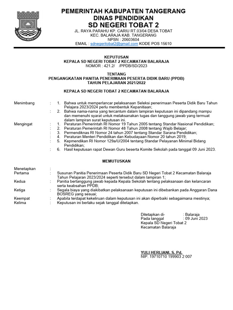 SK PPDB 2023-2024 | PDF