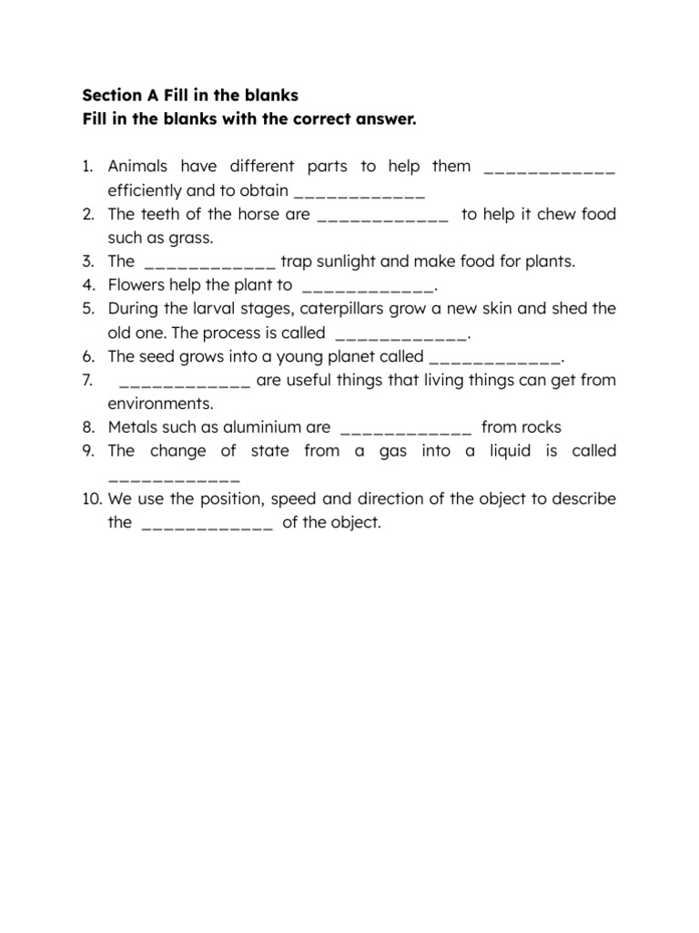 Bingo Quiz Science P4 Pdf Water Plants 