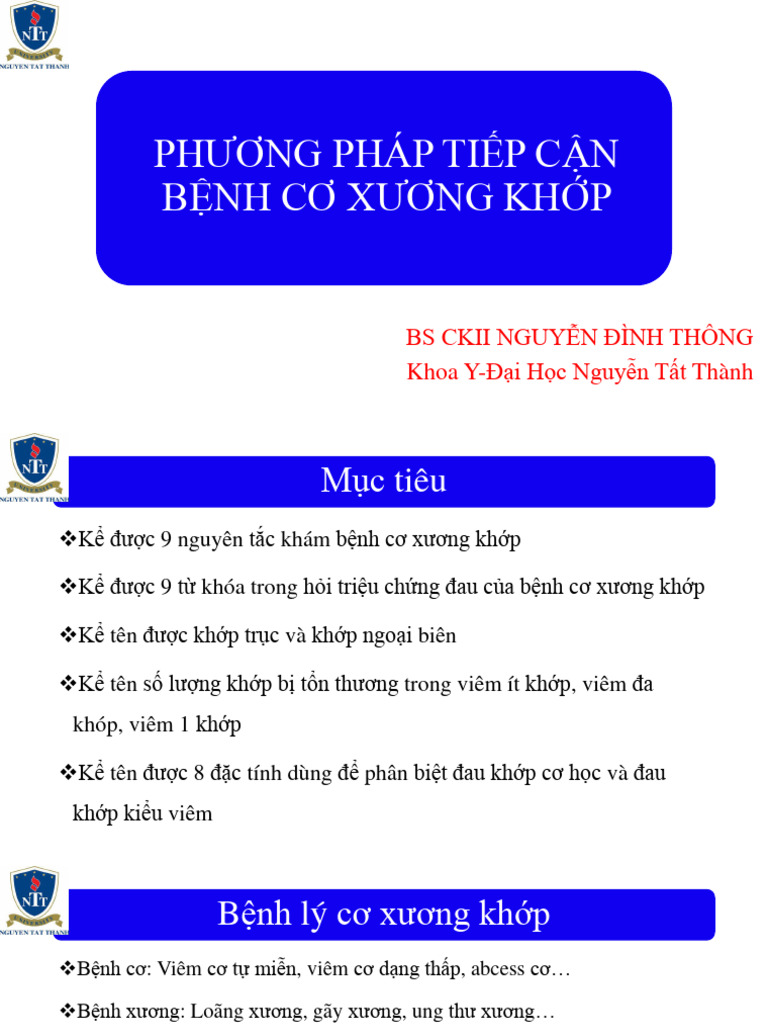 Tiep Can Benh Khop Y32022 Nttu | PDF