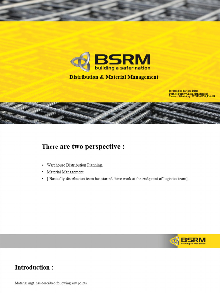 Material Management & Distribution Guide | PDF | Inventory | Logistics