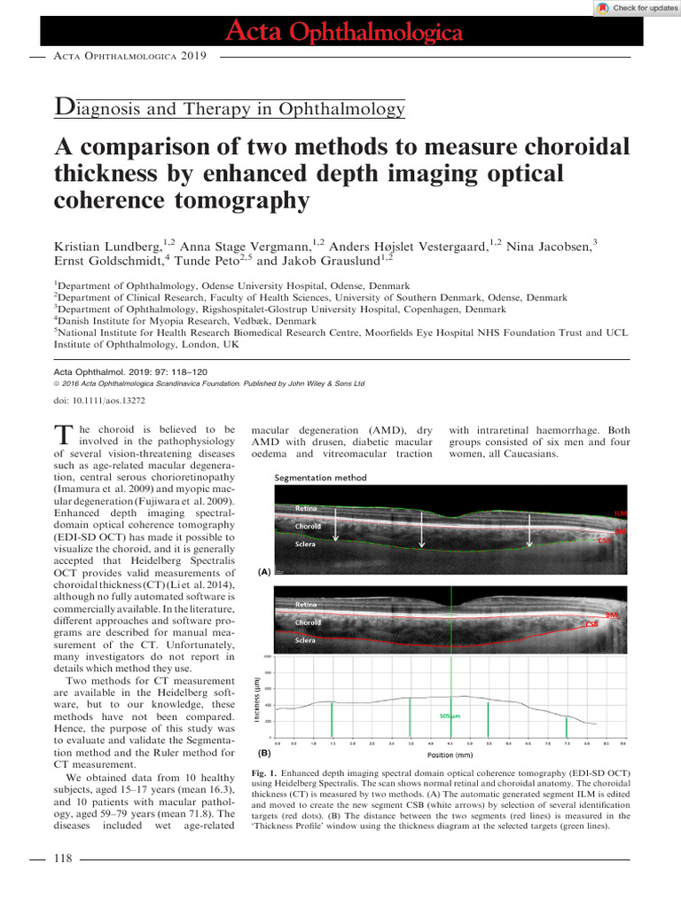 Acta Ophthalmologica - 2016 - Lundberg - A Comparison of Two Methods To ... Acta Ophthalmologica - 2016 - Lundberg - A Comparison of Two Methods To ...