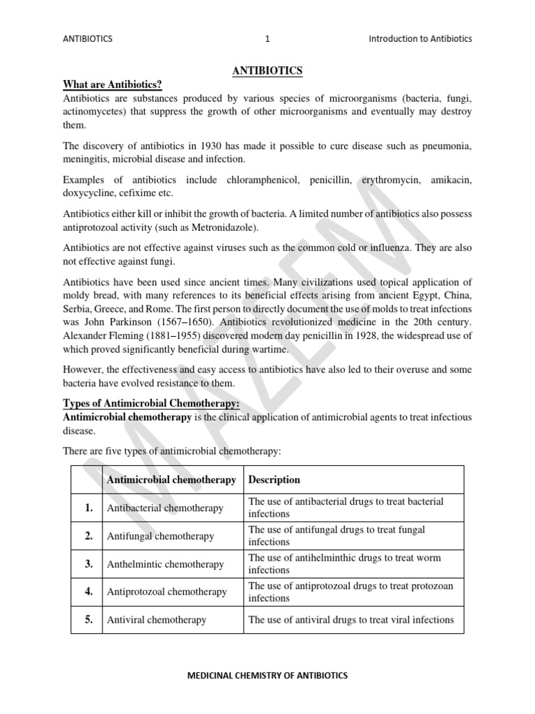 Introduction to Antibiotics 101 | PDF | Antimicrobial | Translation ...