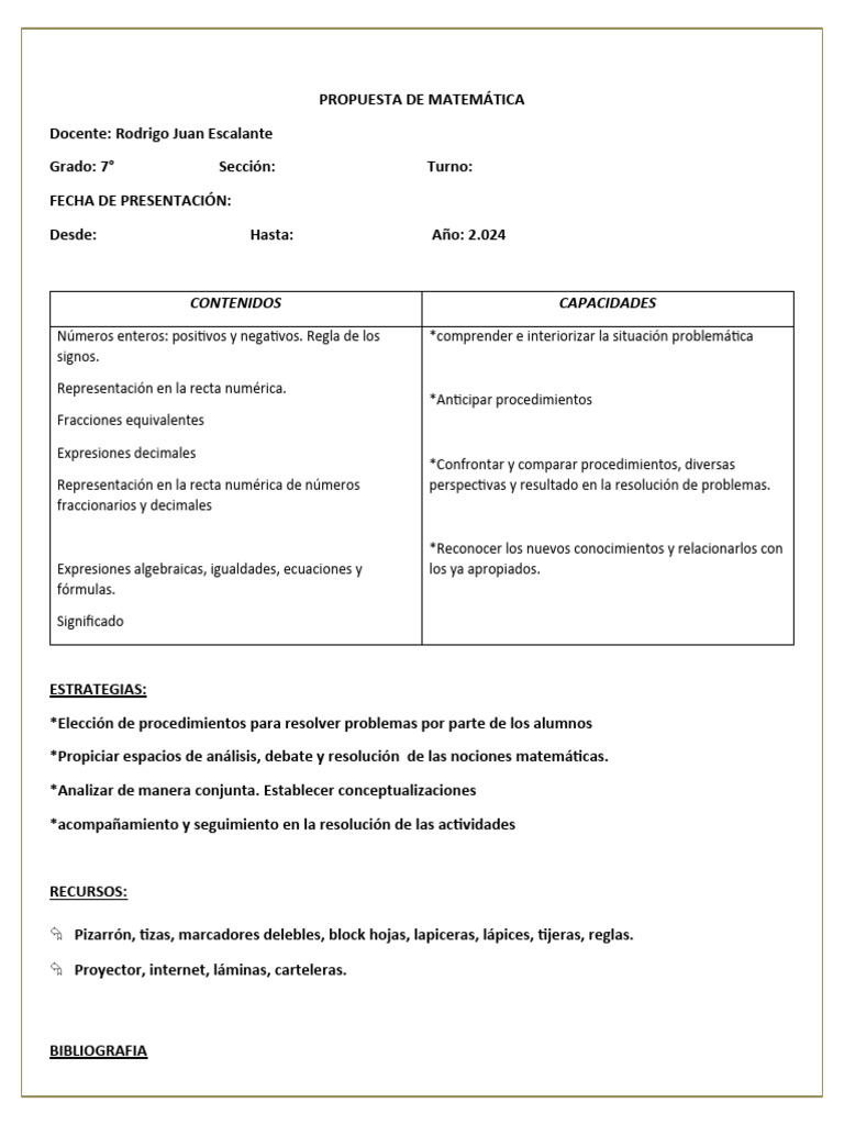 7° Grado Matematica Profe Rodrigo E. | PDF | Ecuaciones | Números