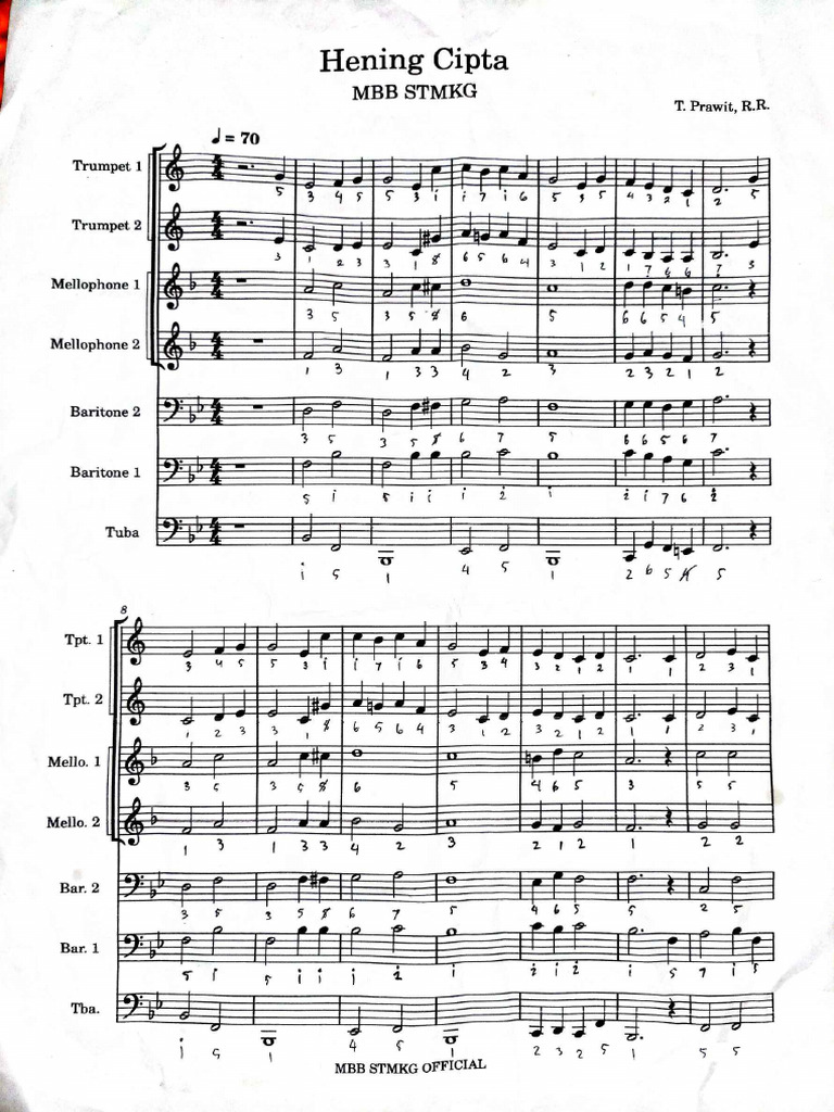 Not Angka Hening Cipta | PDF