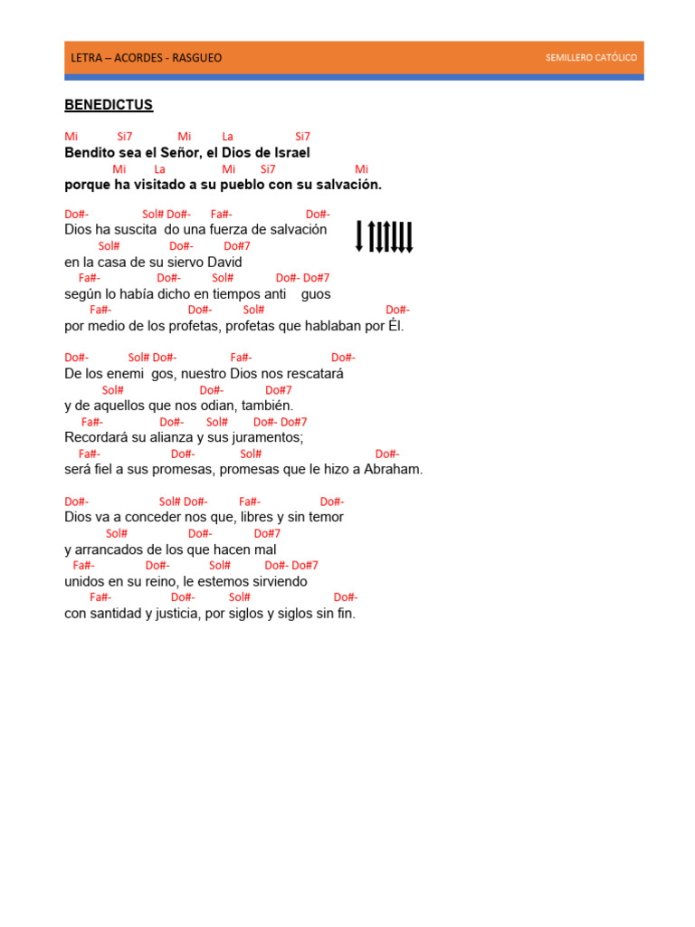 Letra y acordes del Benedictus | PDF | Salvación | Teología