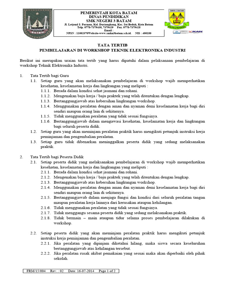 Form 004 - Tata Tertib | PDF