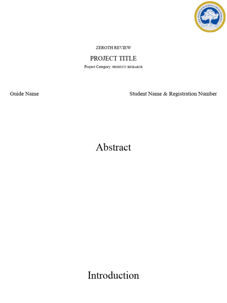 Minor Project Review Template | PDF