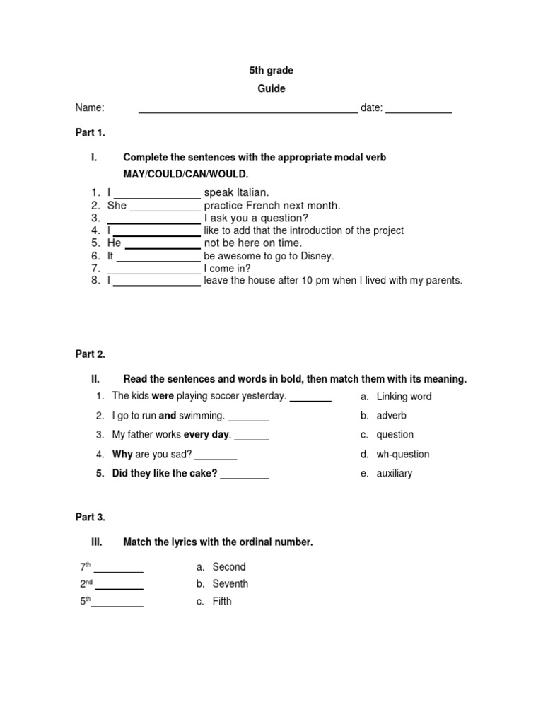 5th Grade Guide | PDF