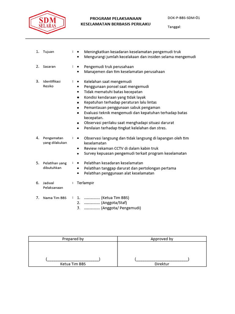 Form Pelaksanaan Program BBS | PDF