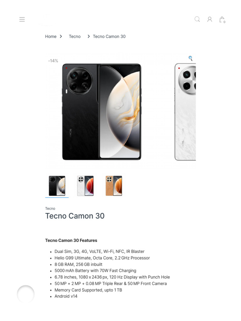 Tecno Camon 30: Specs & Price in Kenya | PDF | Camera | Smartphone