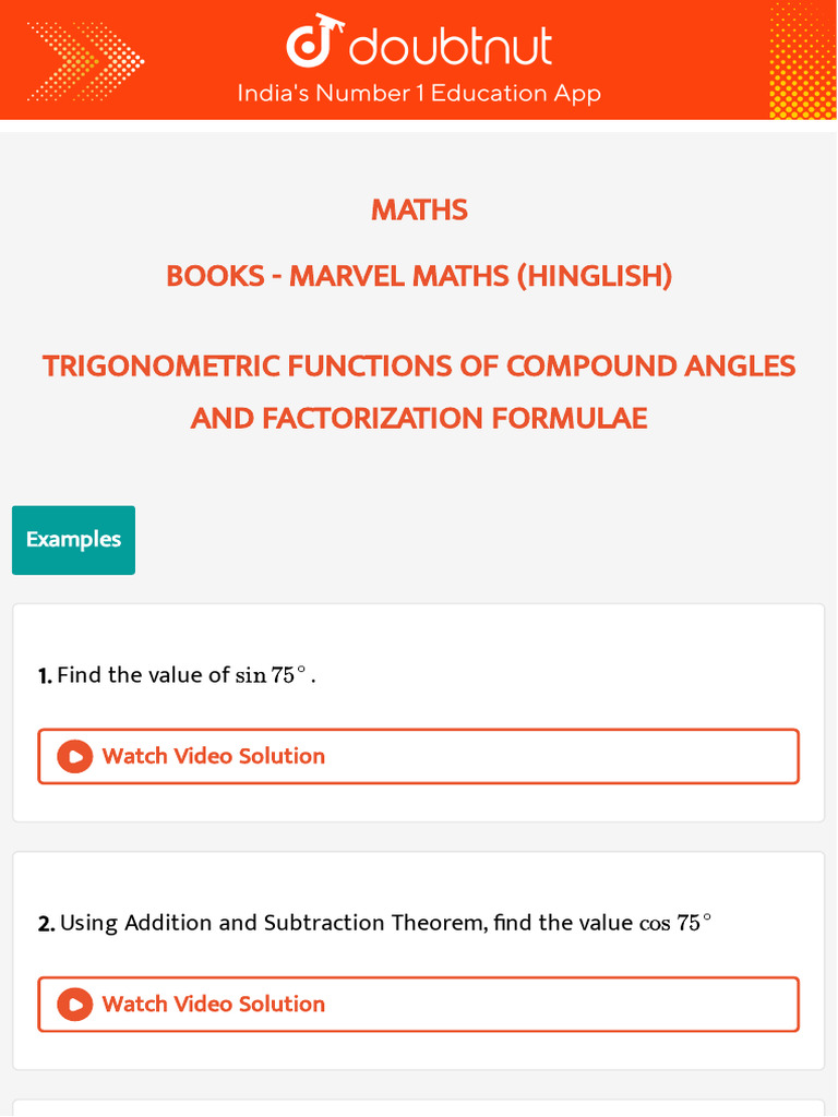 Books Doubtnut Question Bank | PDF | Mathematical Analysis | Trigonometry