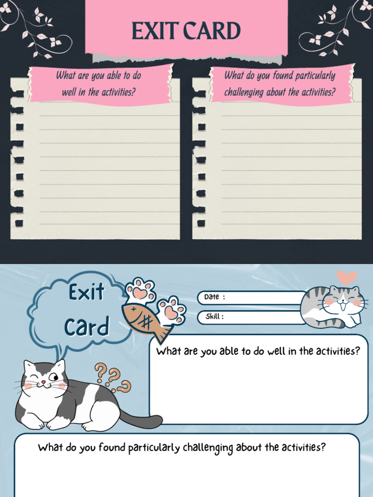 Exit Card English Lesson | PDF | Games & Activities | Home & Garden