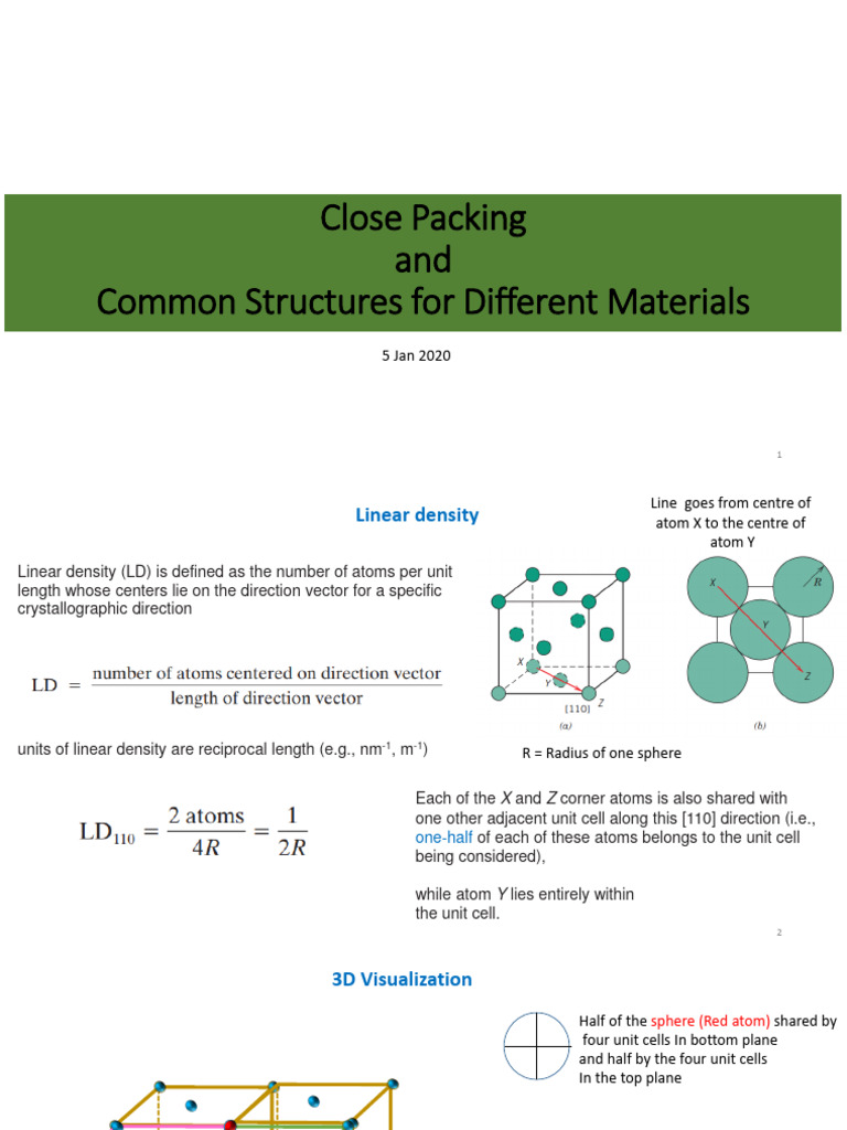 Close Packing and Material Structures | PDF | Crystal Structure | Ion