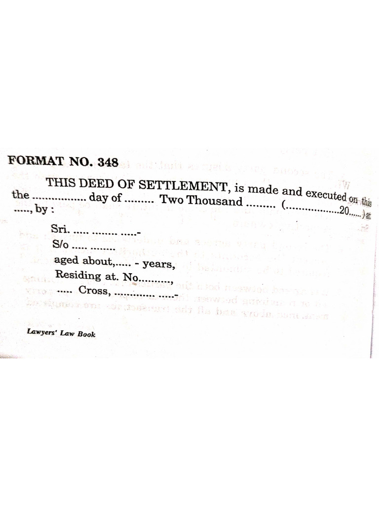 Settlement Deed | PDF