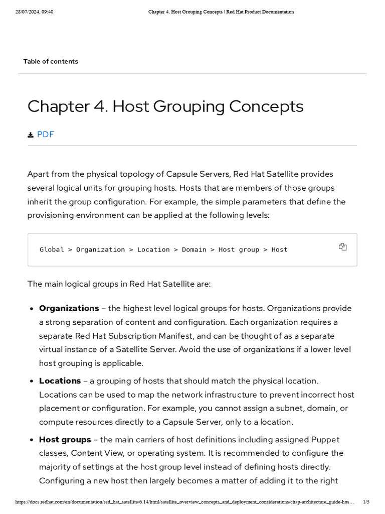 Chapter 4. Host Grouping Concepts _ Red Hat Product Documentation | PDF | Red Hat | Server ...