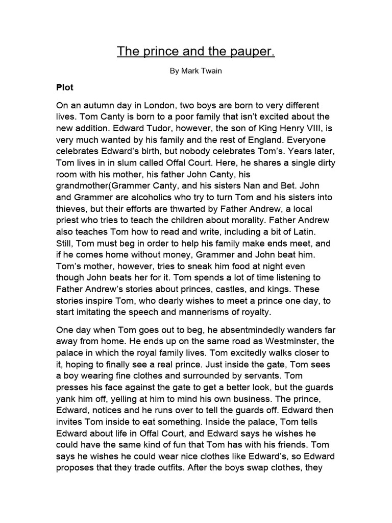 The Prince and The Pauper | PDF | The Prince And The Pauper
