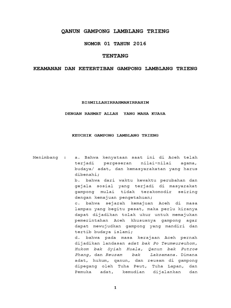 Contoh Draf Qanun | PDF | Politik | Ilmu Sosial