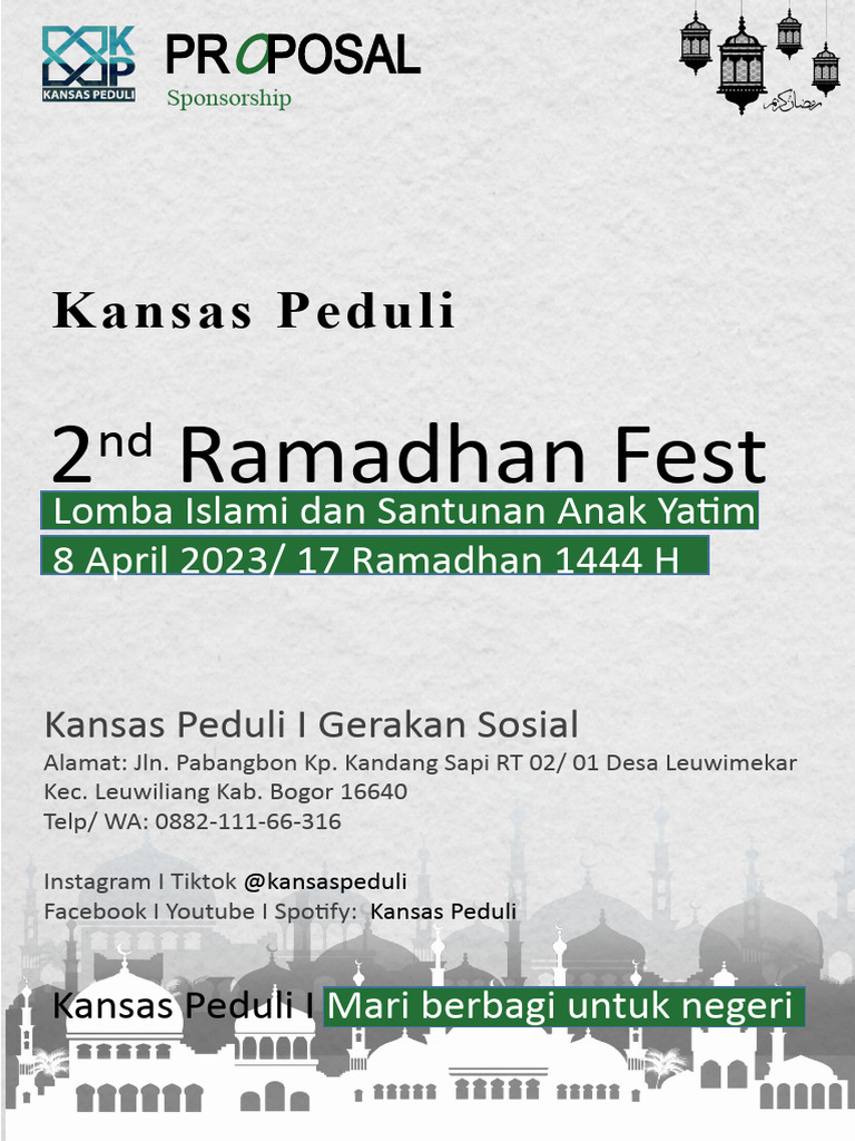 Proposal Sponsorship 2nd Ramadhan Fest Kansas Peduli | PDF | Ilmu Sosial