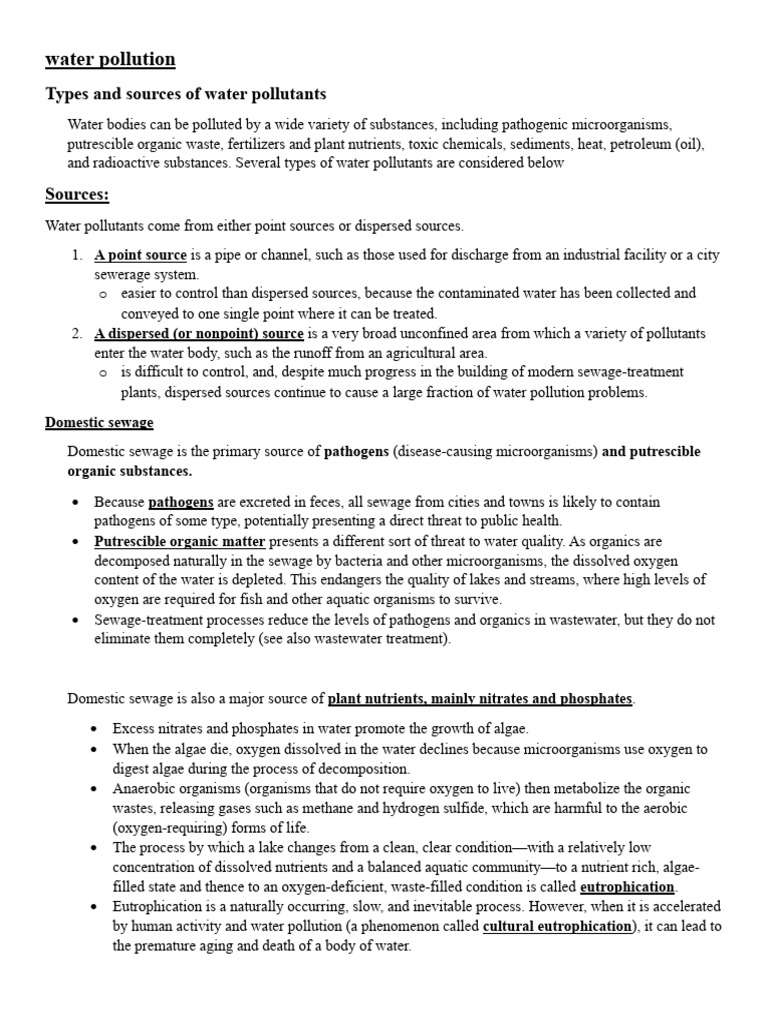 Water Polution | PDF | Water Pollution | Sewage Treatment