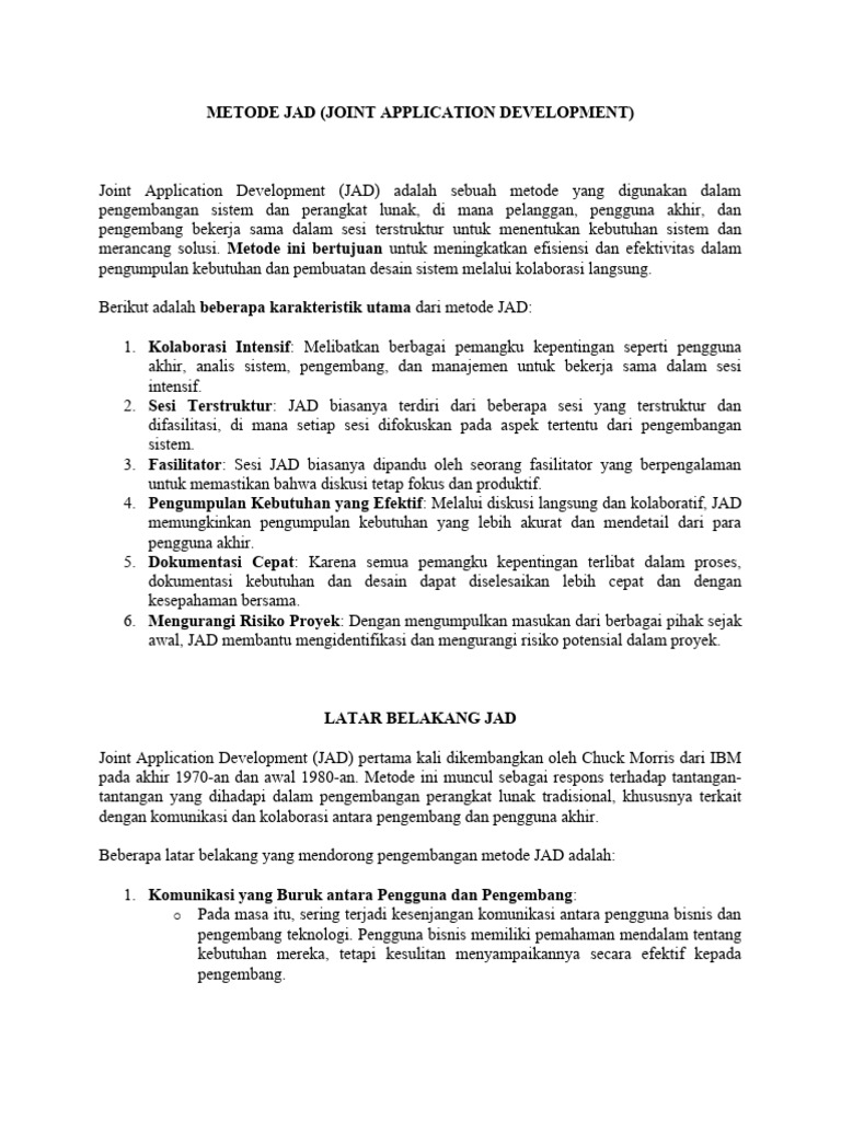 Metode Jad | PDF | Bisnis