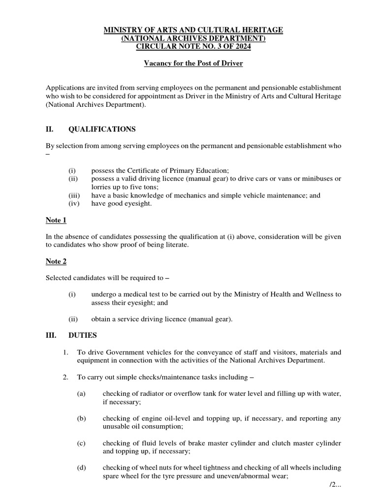 CIRCULAR NOTE NO. 3 of 2024 | PDF | Driver's License | Manual Transmission