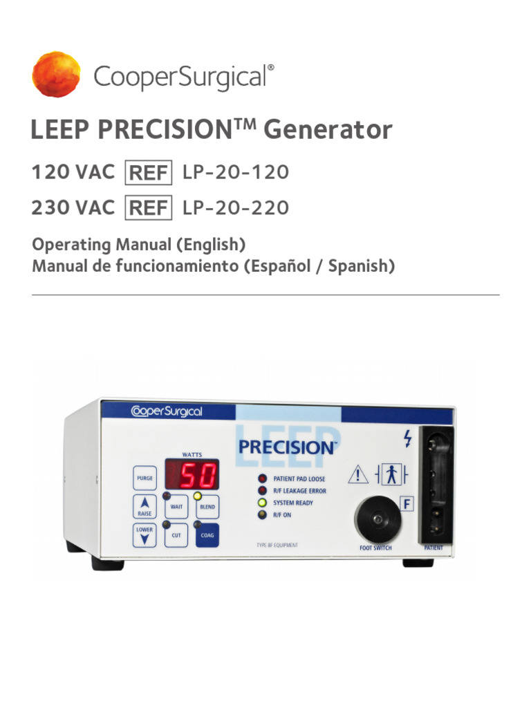LEEP PRECISION Generator Instructions For Use | PDF | Electrical ...