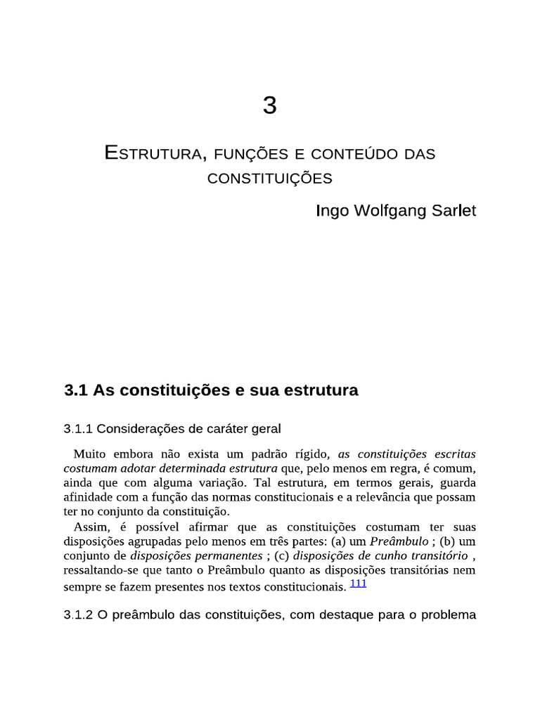 Aula 3_Estrutura Princípios e Funções Da Constituição - Ingo Sarlet (1 ...