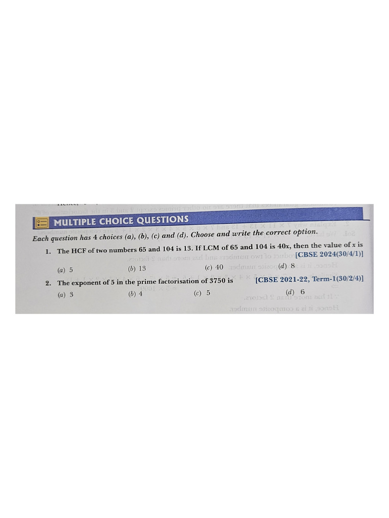 Real Numbers Objective Pdf