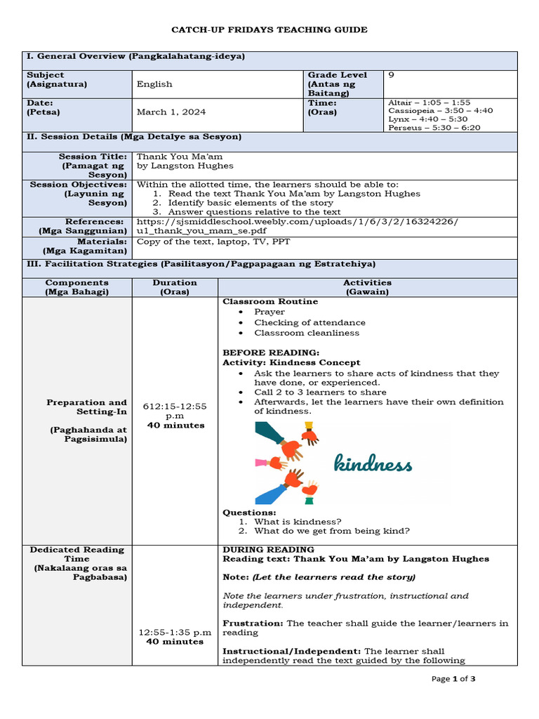 English Quarter 4 Teaching-Guide-NRP-Catchup-Friday-MARCH-1 | PDF | Reading Comprehension