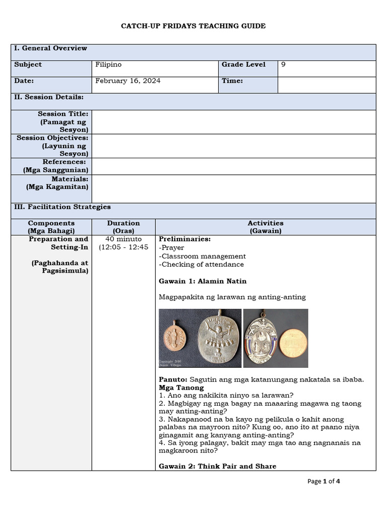 Quarter 4 Teaching-Guide-Catchup-Day | PDF