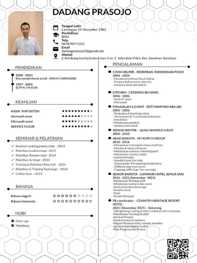 CV Dadang Prasojo | PDF