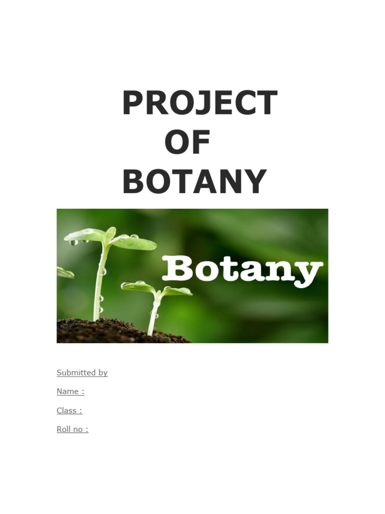 Project OF Botany: Submitted by Name: Class: Roll No | PDF