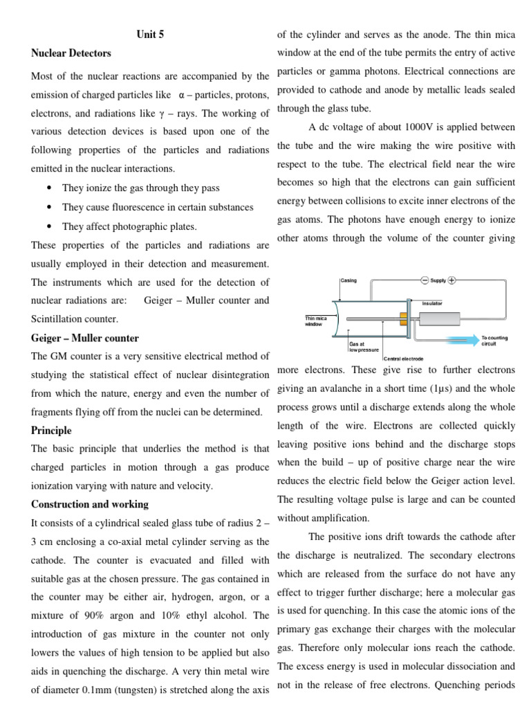 Nuclear Detectors | PDF | Electron | Radiation