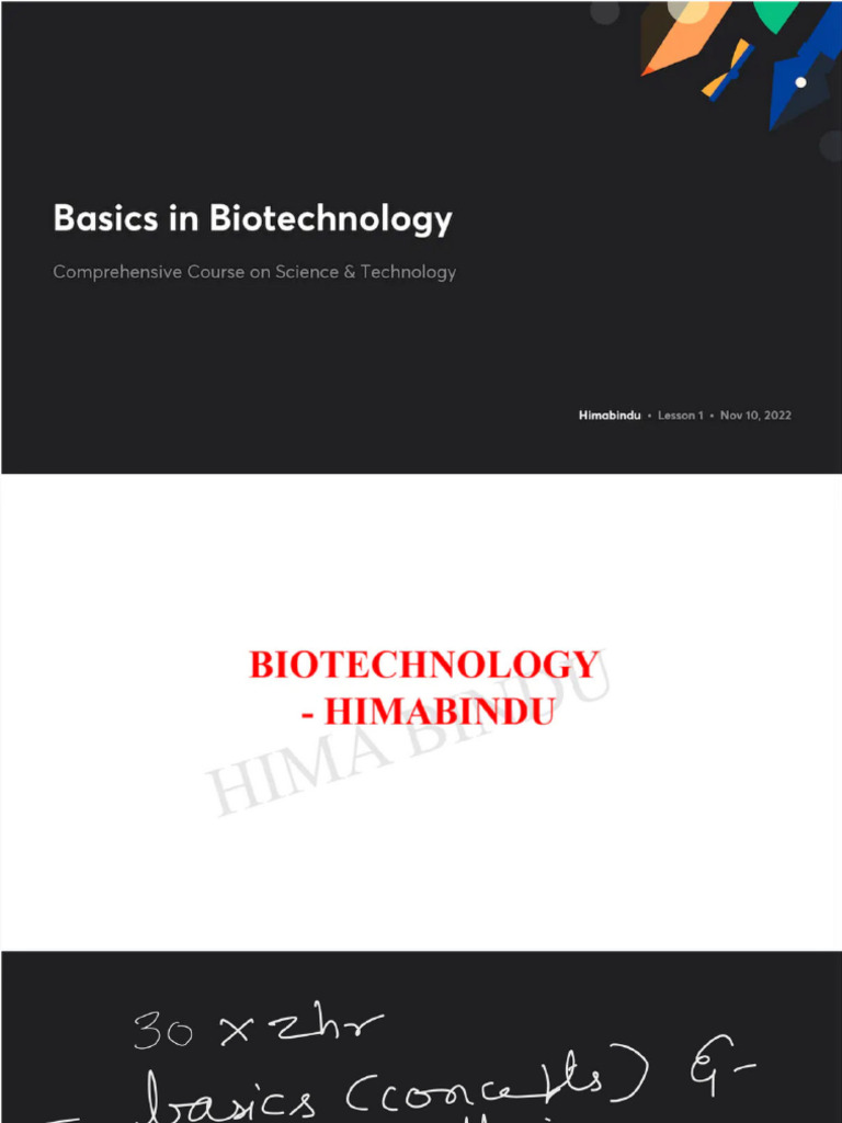 Basics in Biotechnology With Anno | PDF