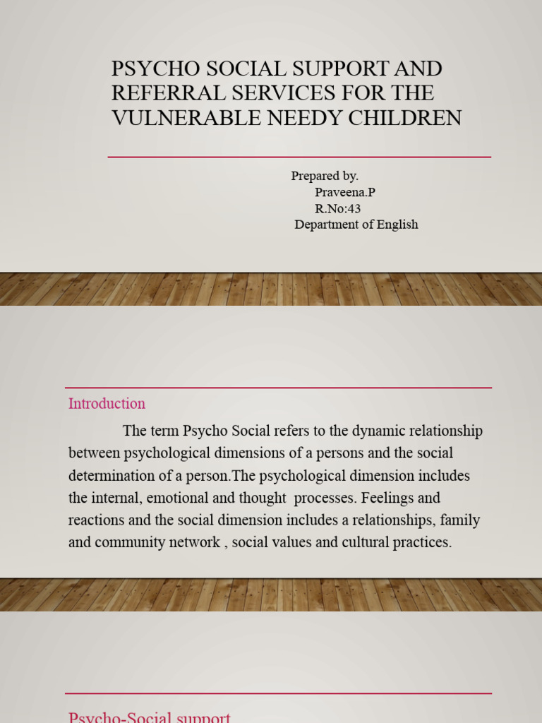 Psychosocial Support for Vulnerable Children | PDF | Psychosocial ...