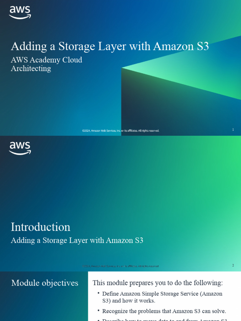 ACAv3 EN M04 AddingAStorageLayerWithAmazonS3 Instructor Deck | PDF | Amazon Web Services | Databases