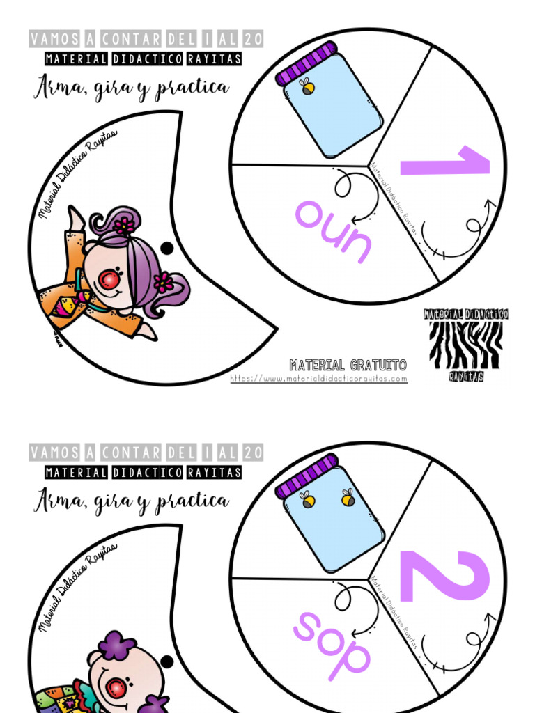 Contar del 1 al 20: Material Didáctico | PDF