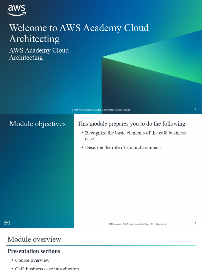 AWS Academy Cloud Architecting Overview | PDF | Cloud Computing ...
